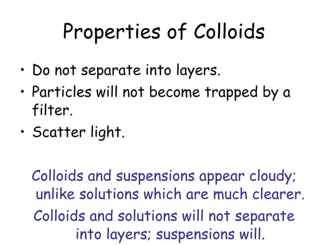 Solutions, suspensions, and colloids | PPT | Chemistry | Science