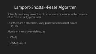 Solutions to byzantine agreement problem | PPTX