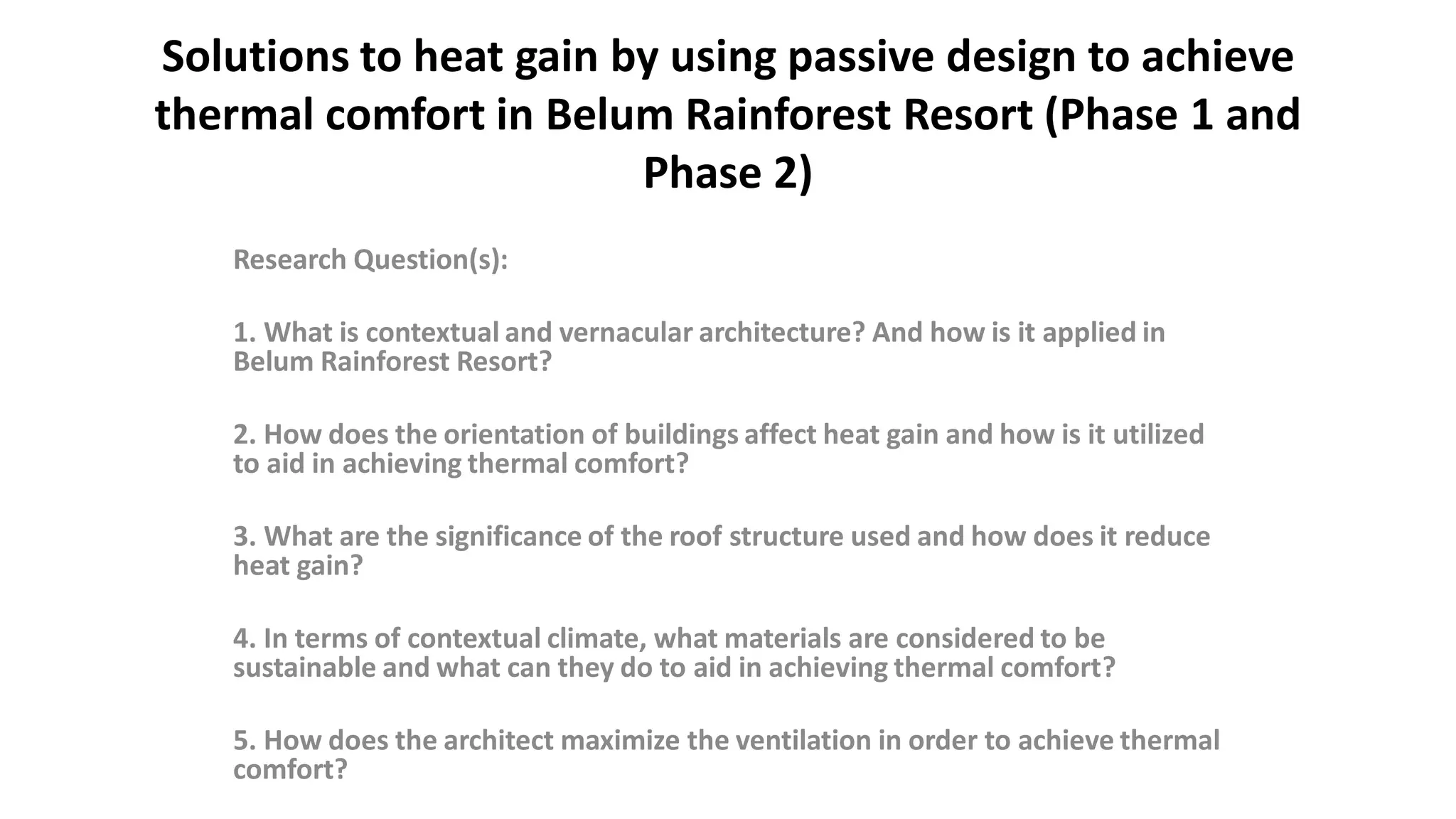 Solutions to heat gain by using passive design | PDF