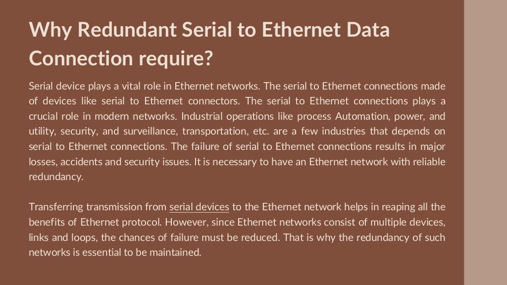 Solutions to Maintain Redundancy in Serial to Ethernet Connection.pptx