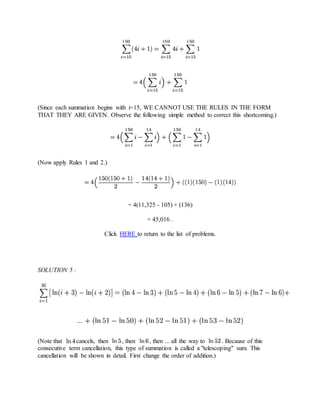 Solutions to the algebra of summation notation | DOCX