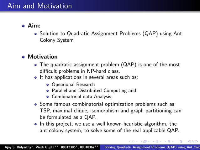 Solving Quadratic Assignment Problems Qap Using Ant Colony System Pdf Beekeeping Hobbies