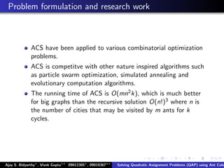 Solving Quadratic Assignment Problems (QAP) using Ant Colony System | PDF | Beekeeping | Hobbies ...