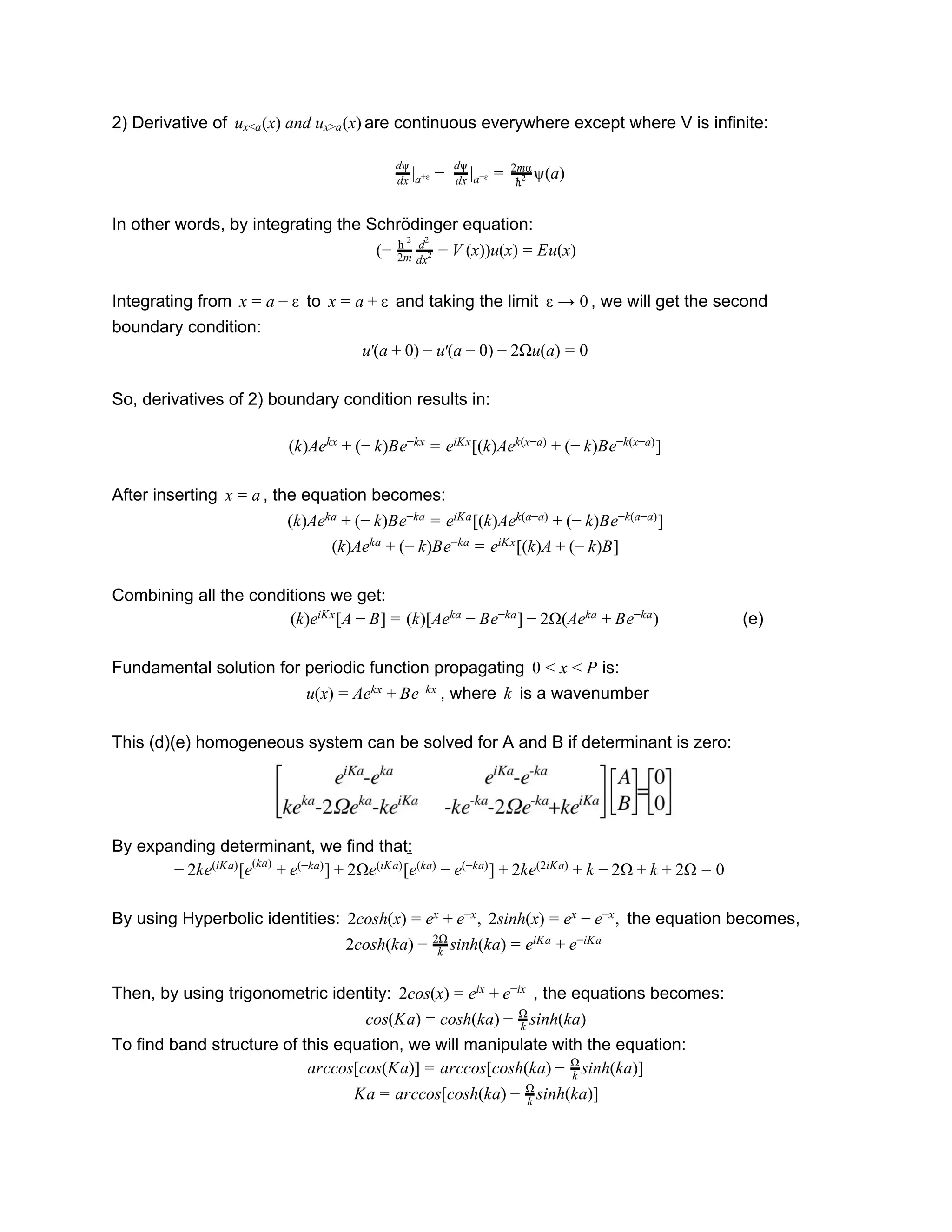 Solution to schrodinger equation with dirac comb potential | PDF
