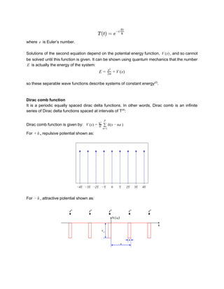 Solution to schrodinger equation with dirac comb potential | PDF