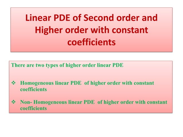 Solution To Second Order Pde Pptx Physics Science