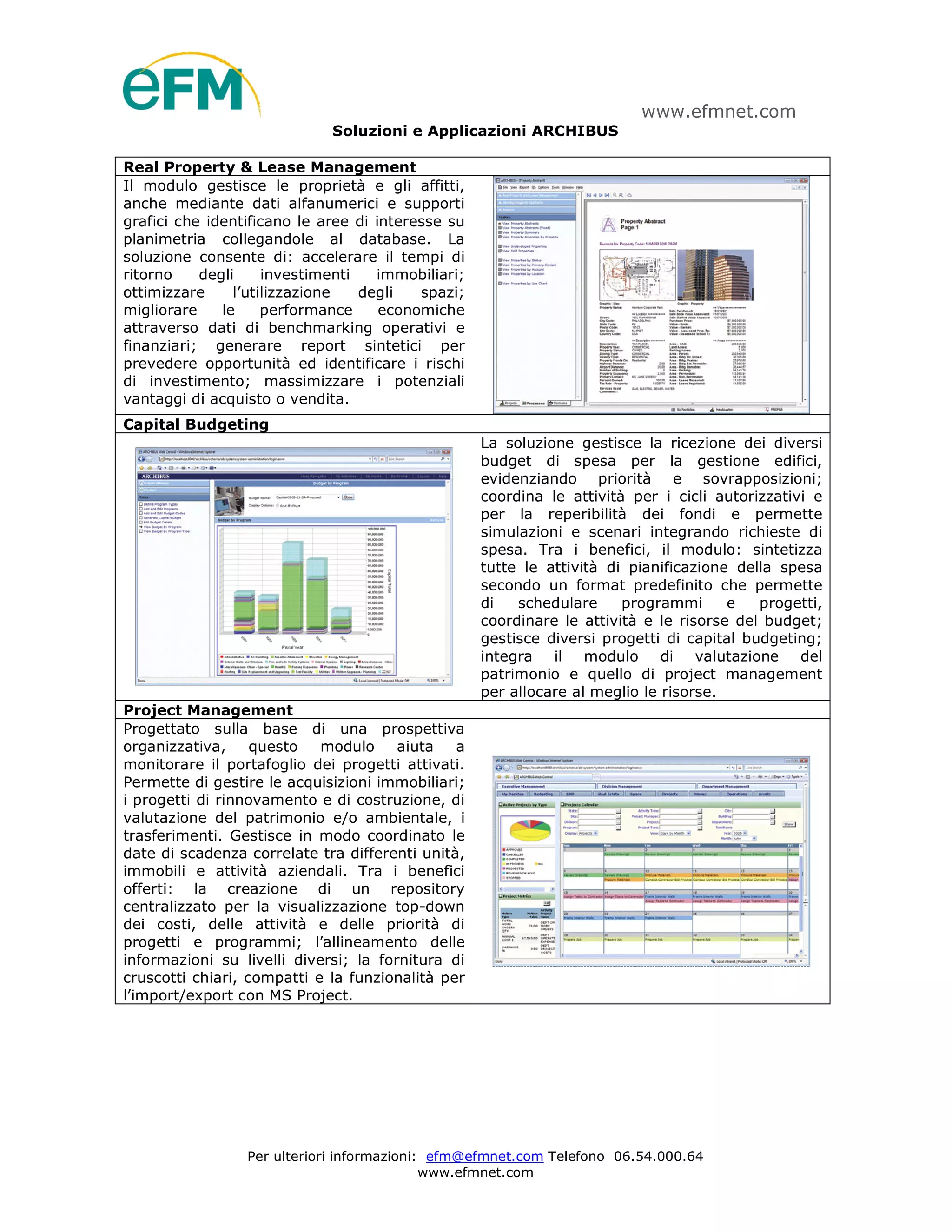 Soluzioni e moduli archibus | PDF