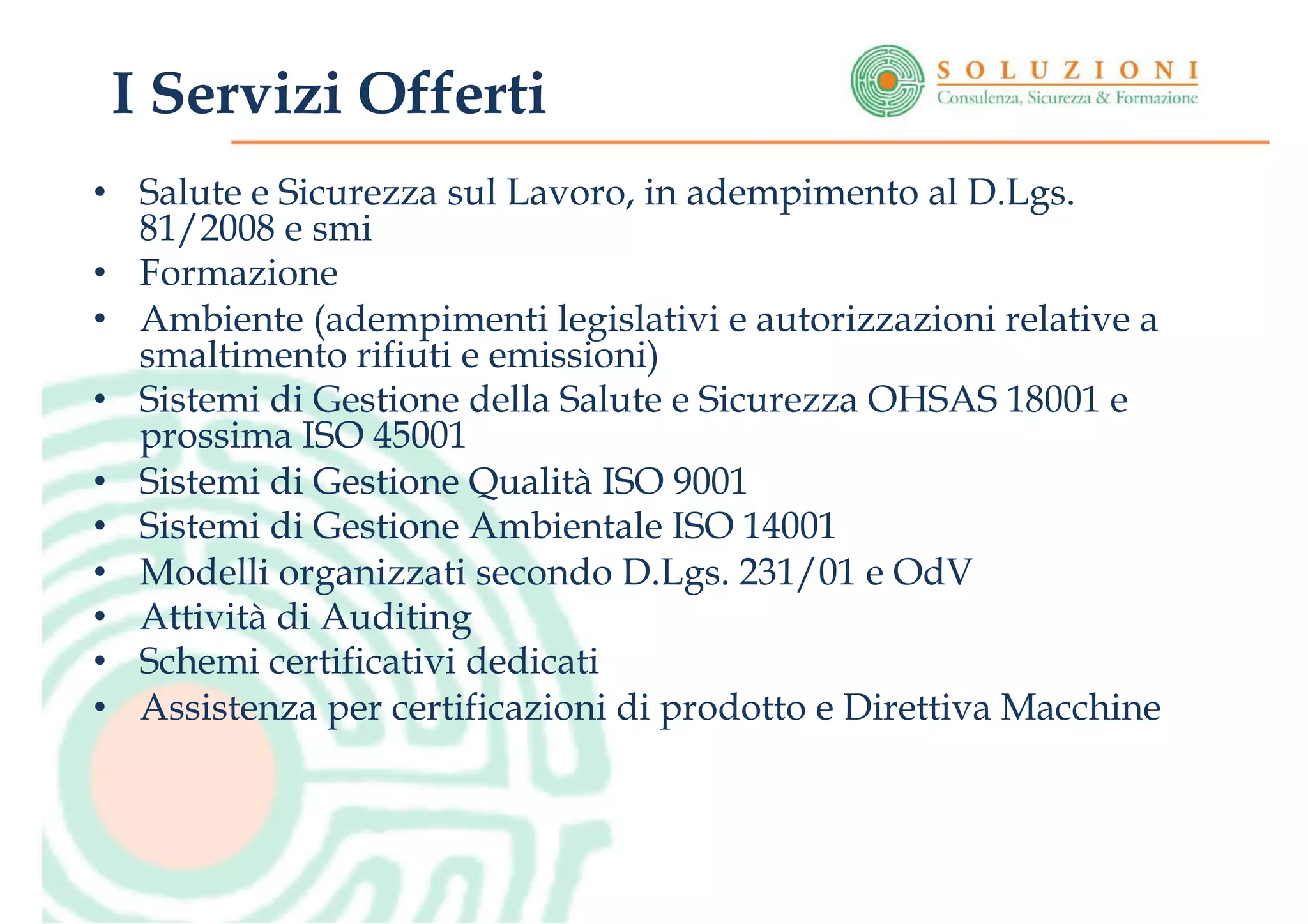 Soluzioni srl company profile rev 0 | PPT