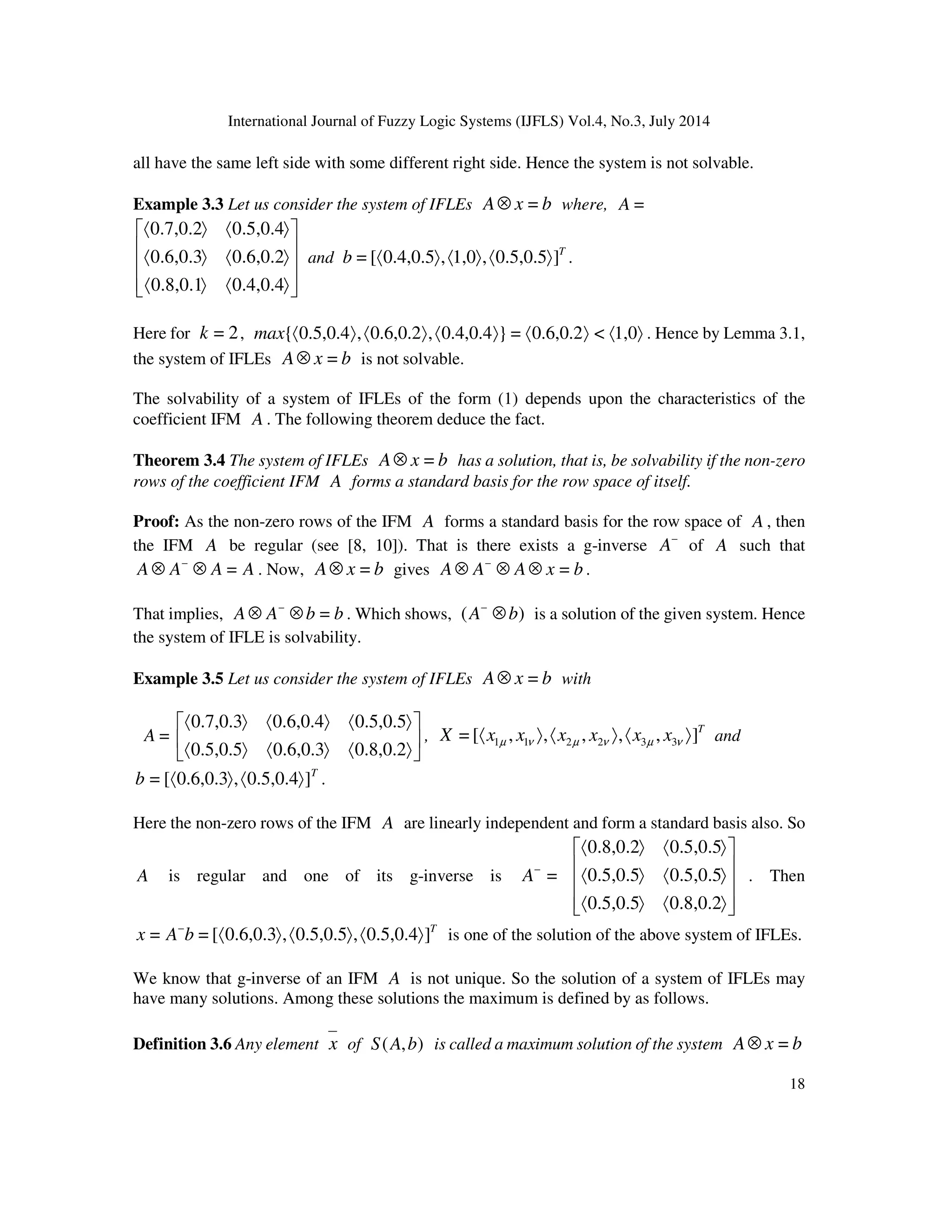 Solvability Of System Of Intuitionistic Fuzzy Linear Equations Pdf