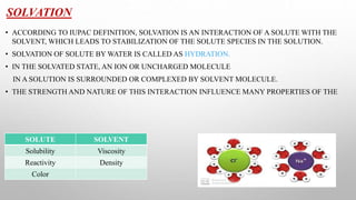 Solvation and association (Solubility of drug Part -3) | PPTX