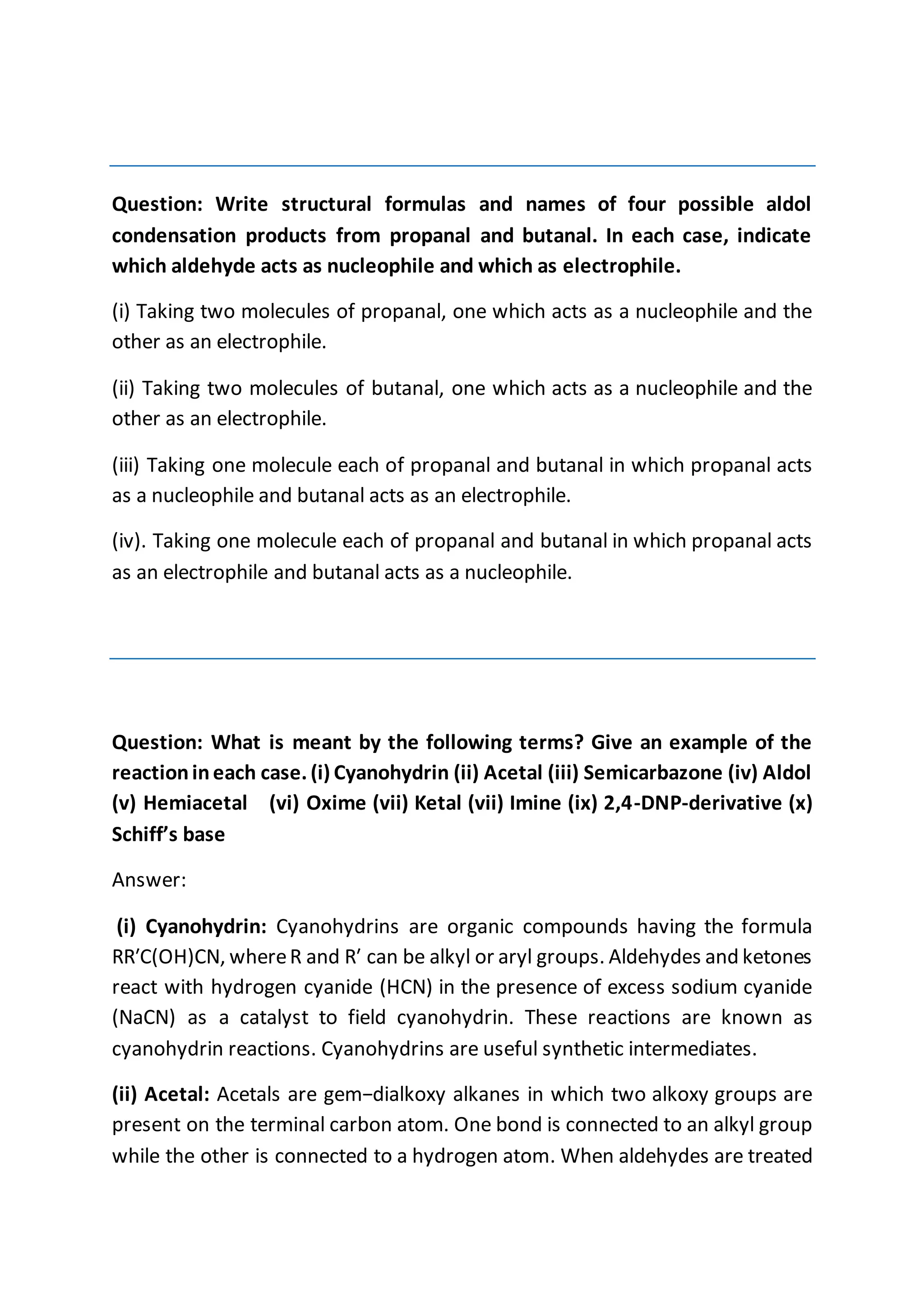 Solved aldehydes and ketones | DOCX | Chemistry | Science