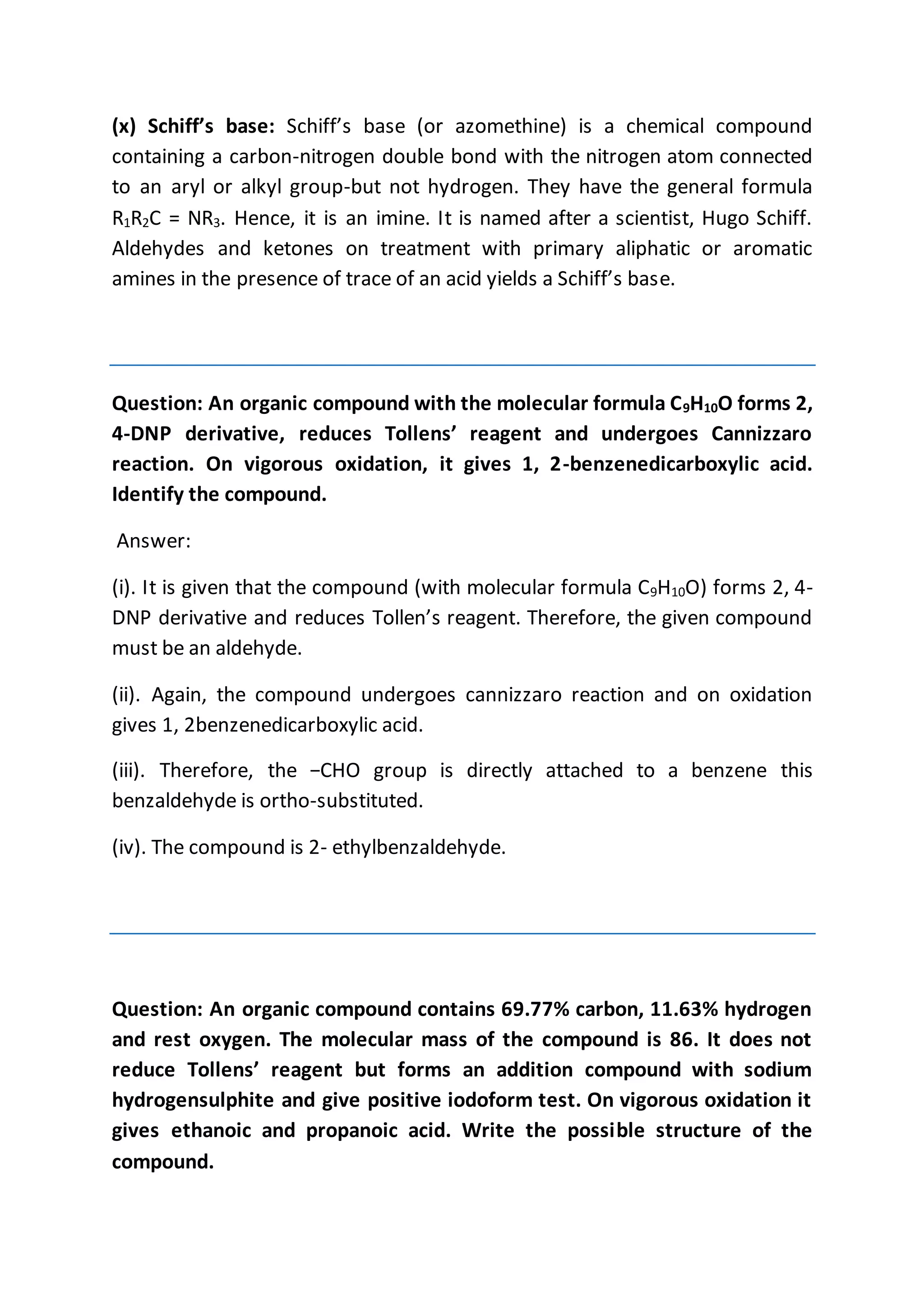 Solved aldehydes and ketones | DOCX