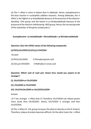 Solved aldehydes and ketones | DOCX