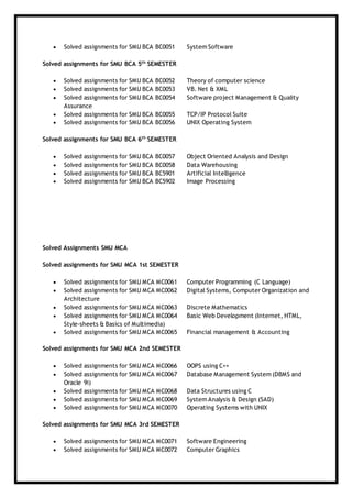 Solved assignments | DOCX | Operating Systems | Computer Software and Applications
