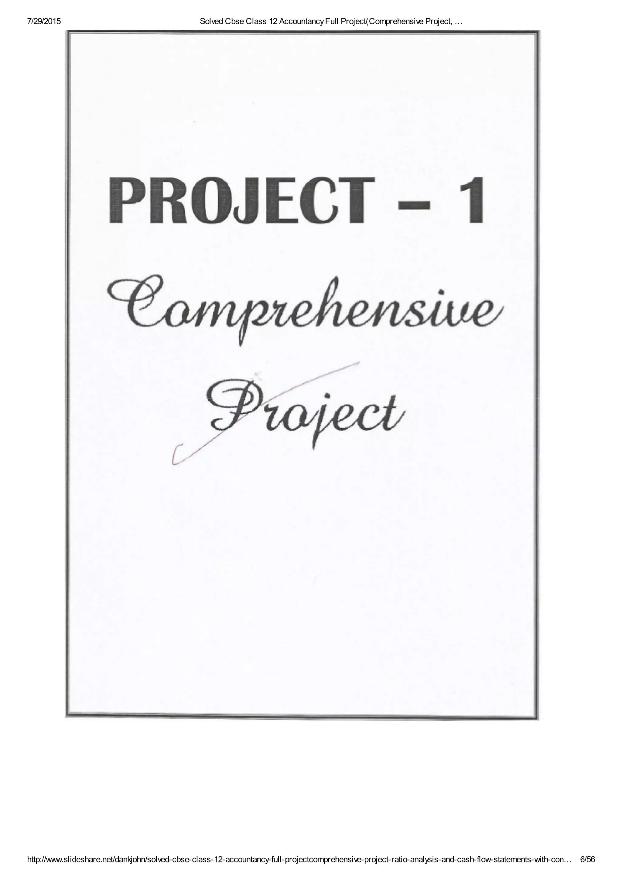 Solved cbse class 12 accountancy full project(comprehensive project ...