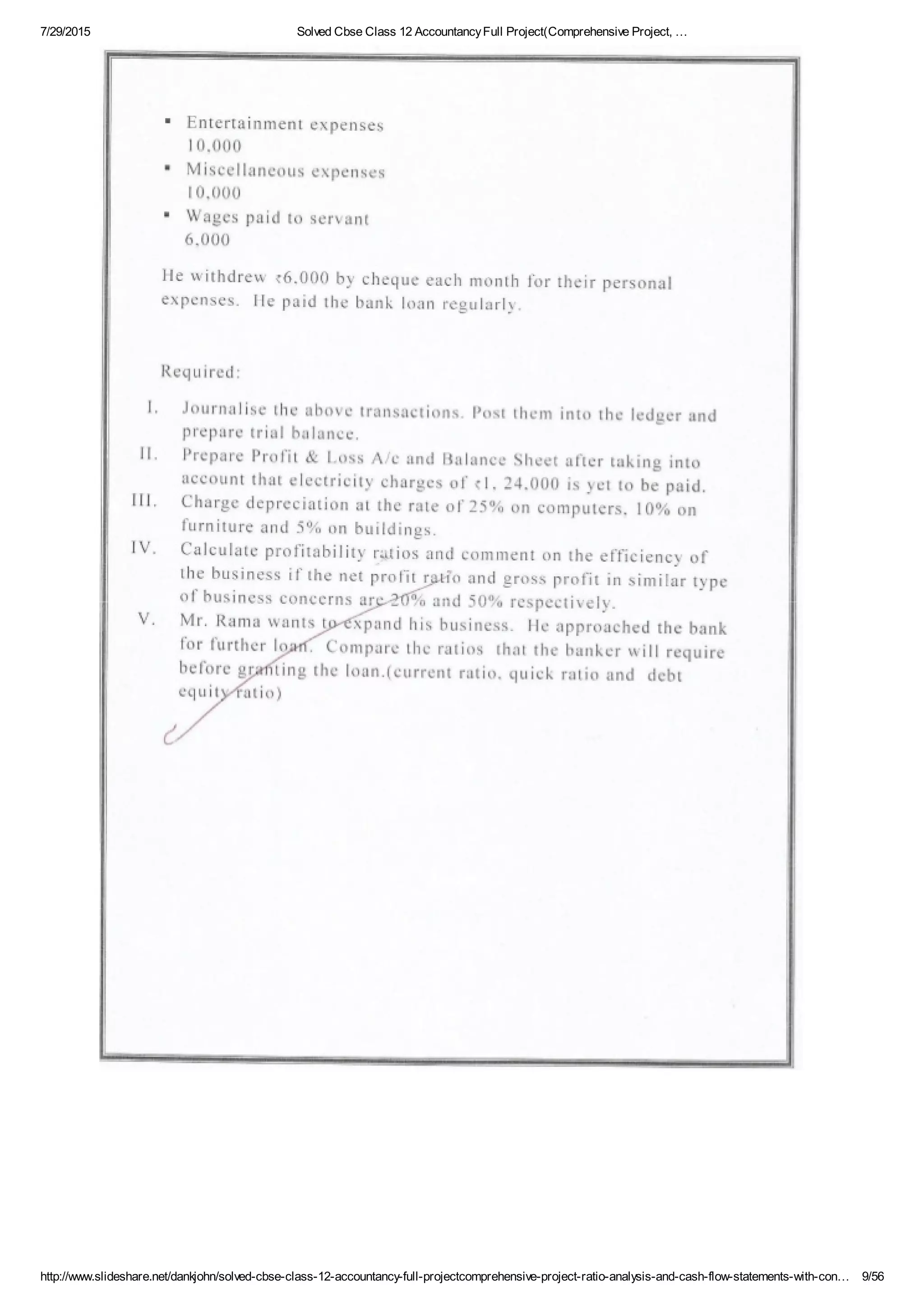 Solved cbse class 12 accountancy full project(comprehensive project ...