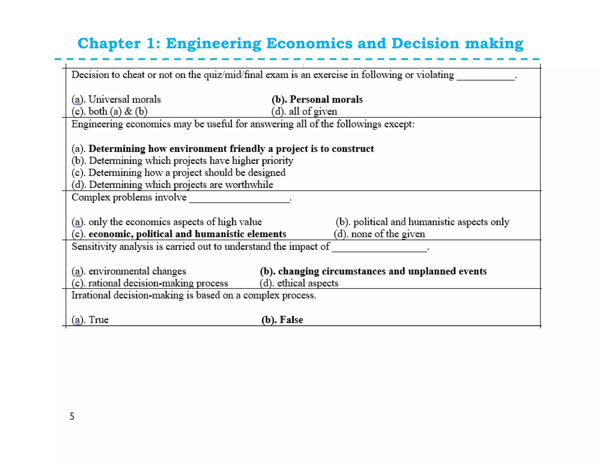 Engineering Economics: Solved exam problems [ch1-ch4] | PDF
