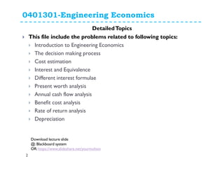 Engineering Economics: Solved exam problems [ch1-ch4] | PDF