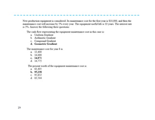 Engineering Economics: Solved exam problems [ch1-ch4] | PDF
