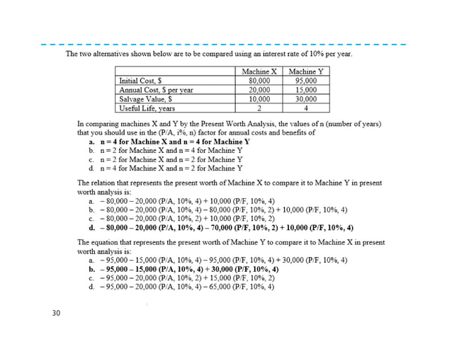Engineering Economics: Solved exam problems [ch1-ch4] | PDF