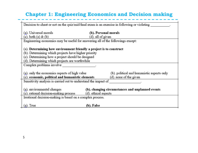 Engineering Economics: Solved exam problems [ch1-ch4] | PDF