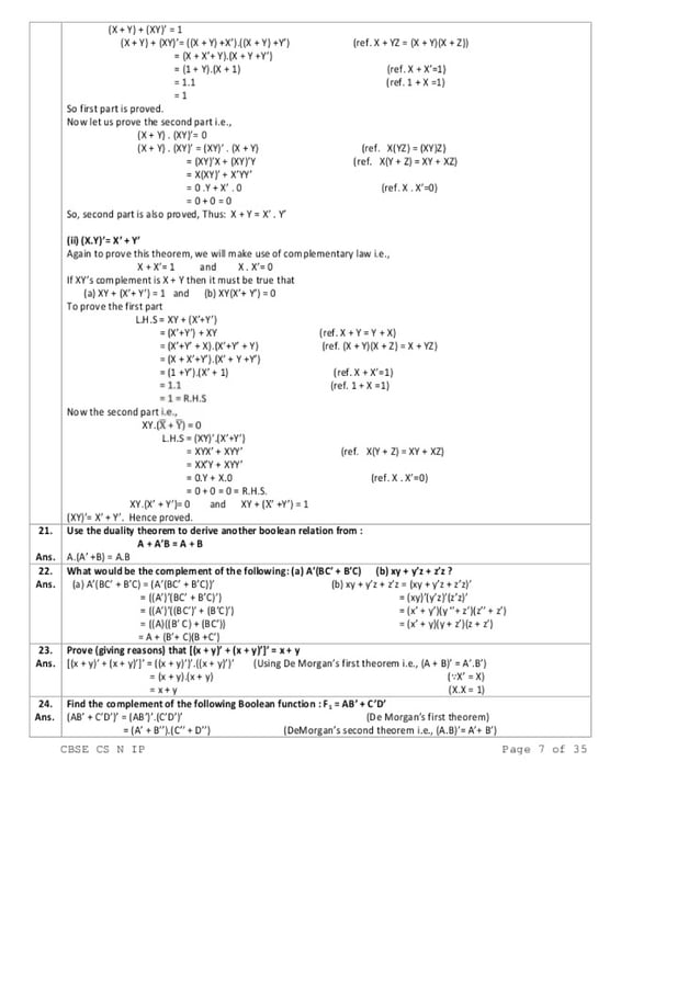 Solved exercise boolean-algebra | PDF