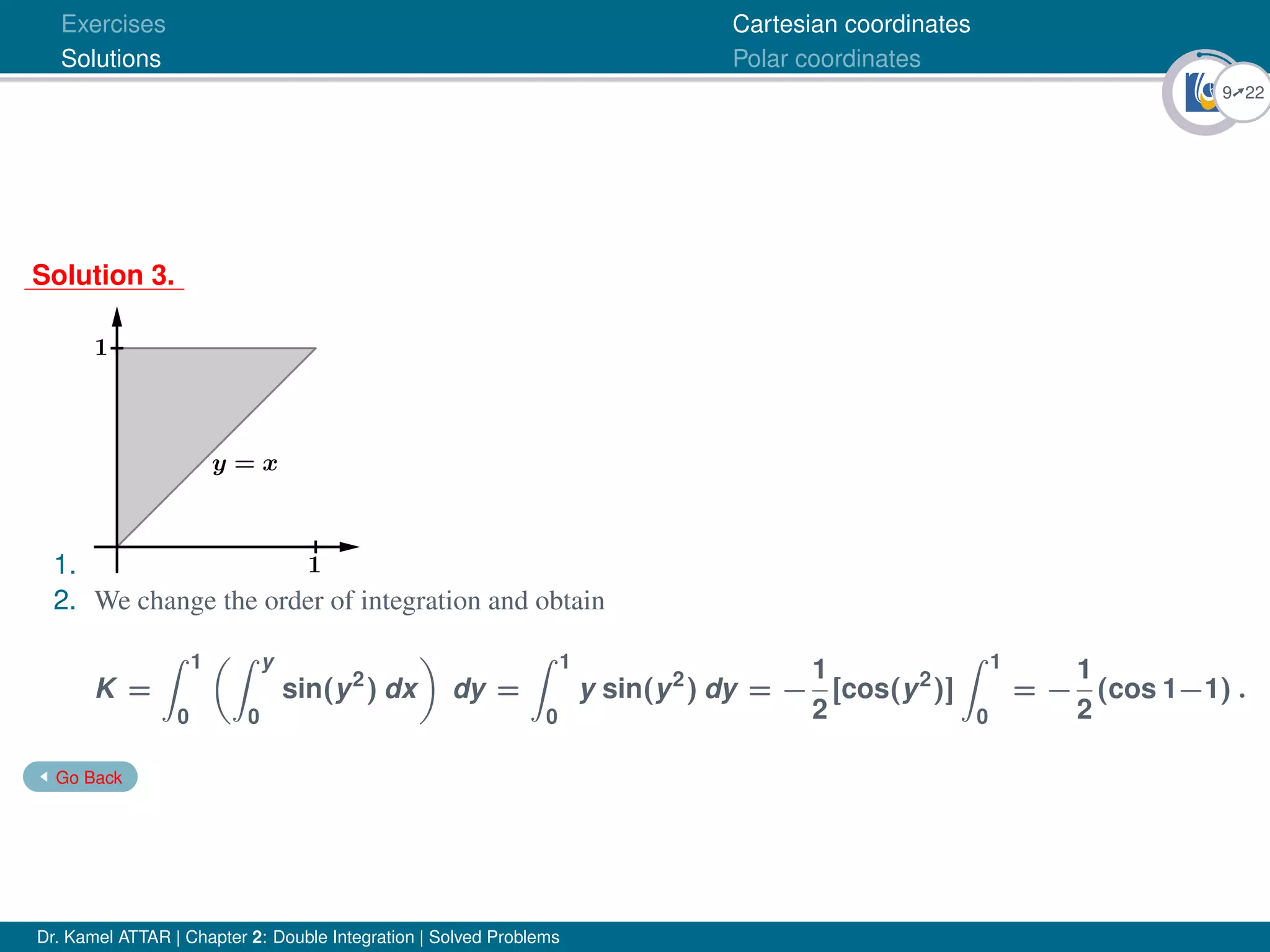 Solved exercises double integration | PDF