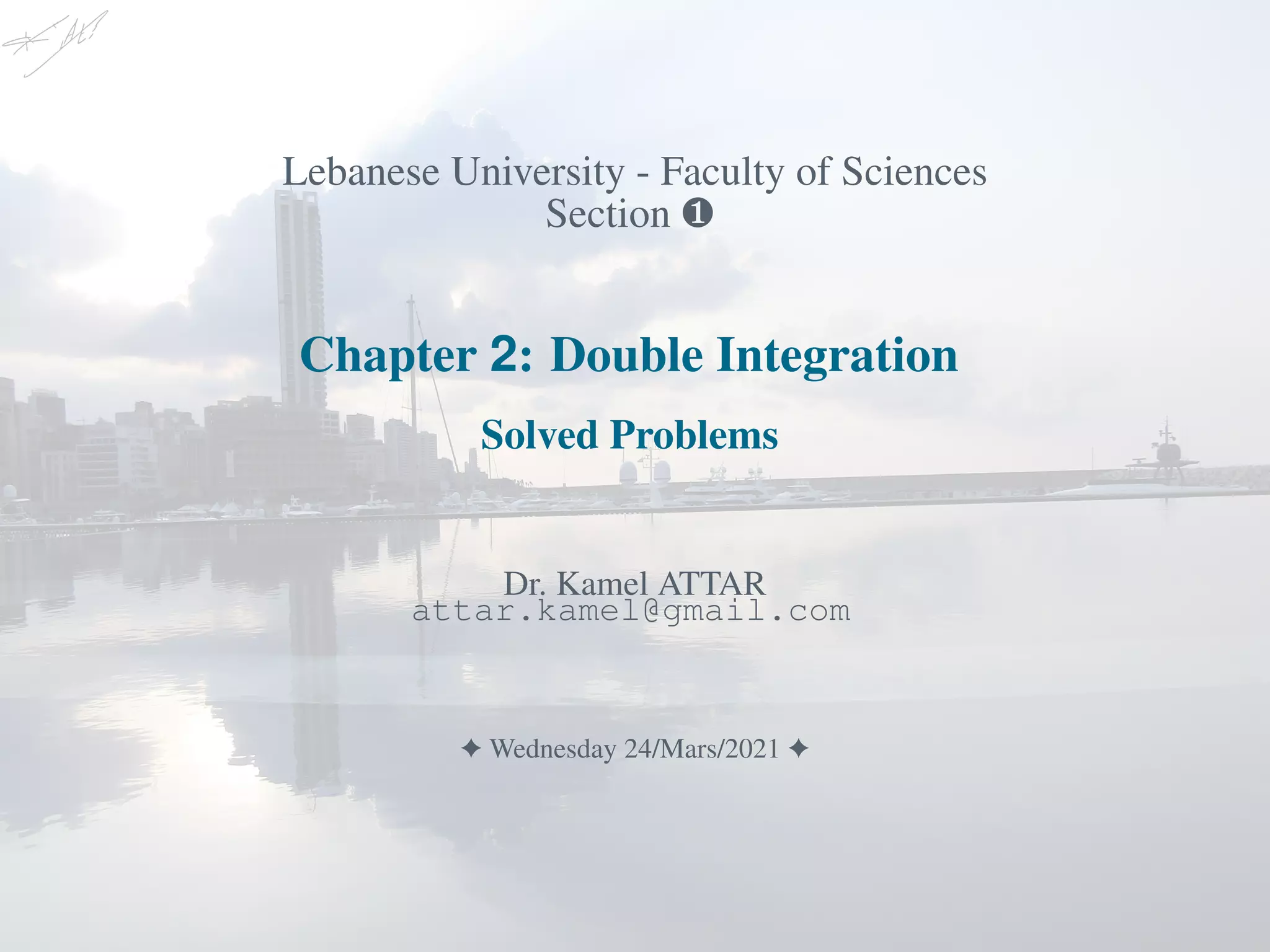 Solved exercises double integration | PPT Solved exercises double integration | PPT