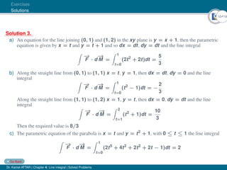 Solved exercises line integral | PDF