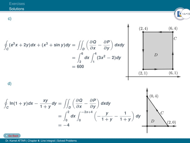 Solved exercises line integral | PDF
