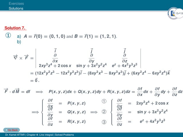 Solved exercises line integral | PDF