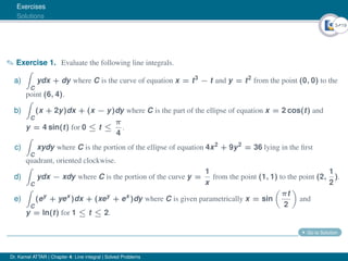 Solved exercises line integral | PDF