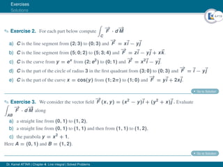 Solved exercises line integral | PDF