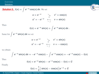 Solved exercises simple integration | PDF