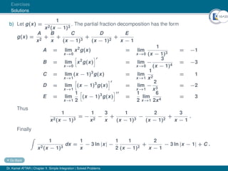 Solved exercises simple integration | PDF