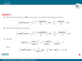 Solved exercises simple integration | PDF