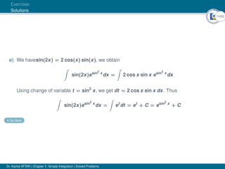 Solved exercises simple integration | PDF