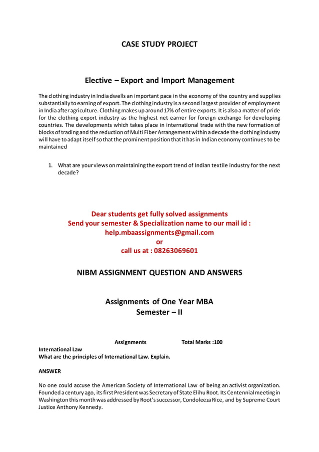 Solved nibm assignments | DOCX