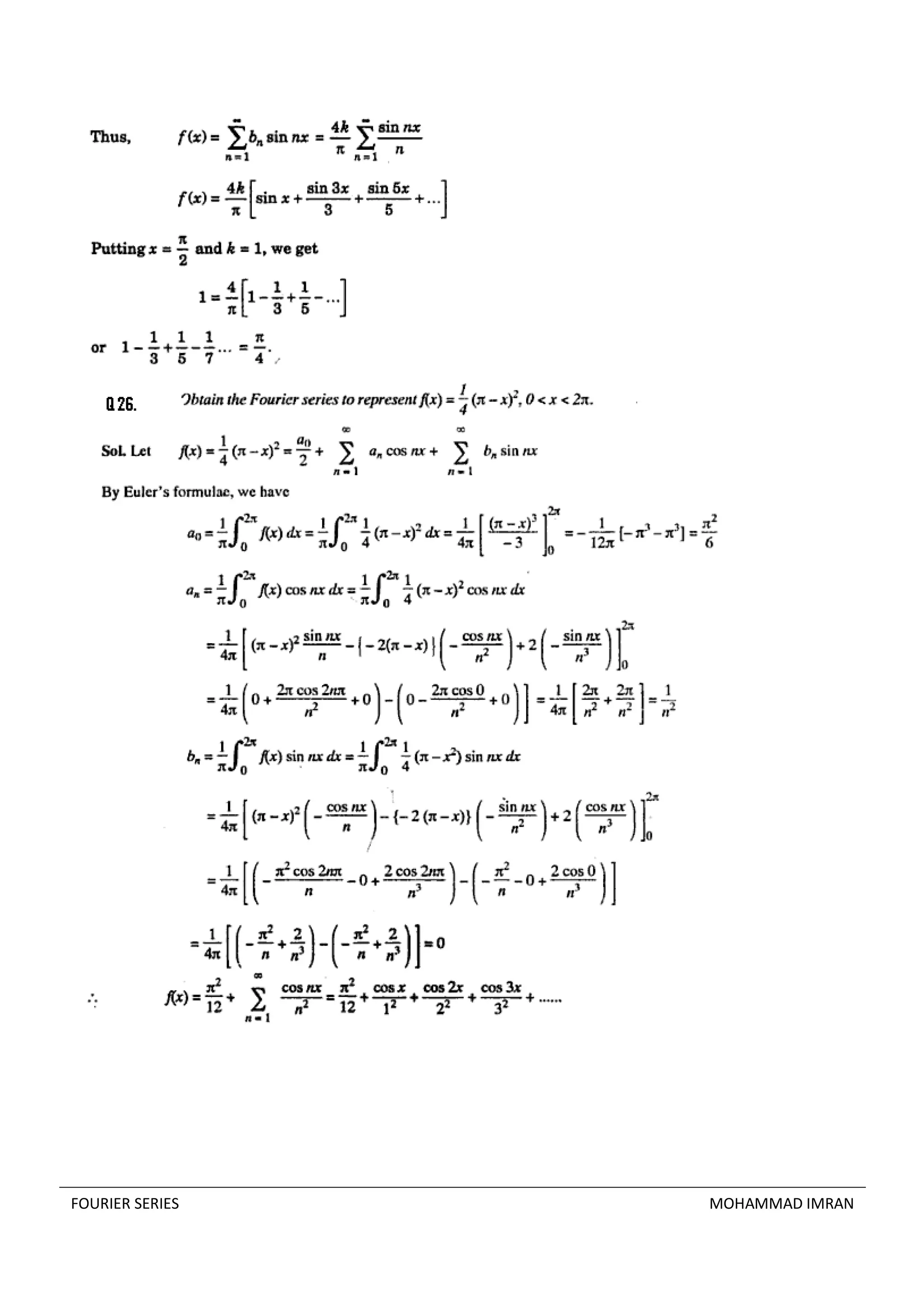 Solved Examples In Fourier Series Pdf