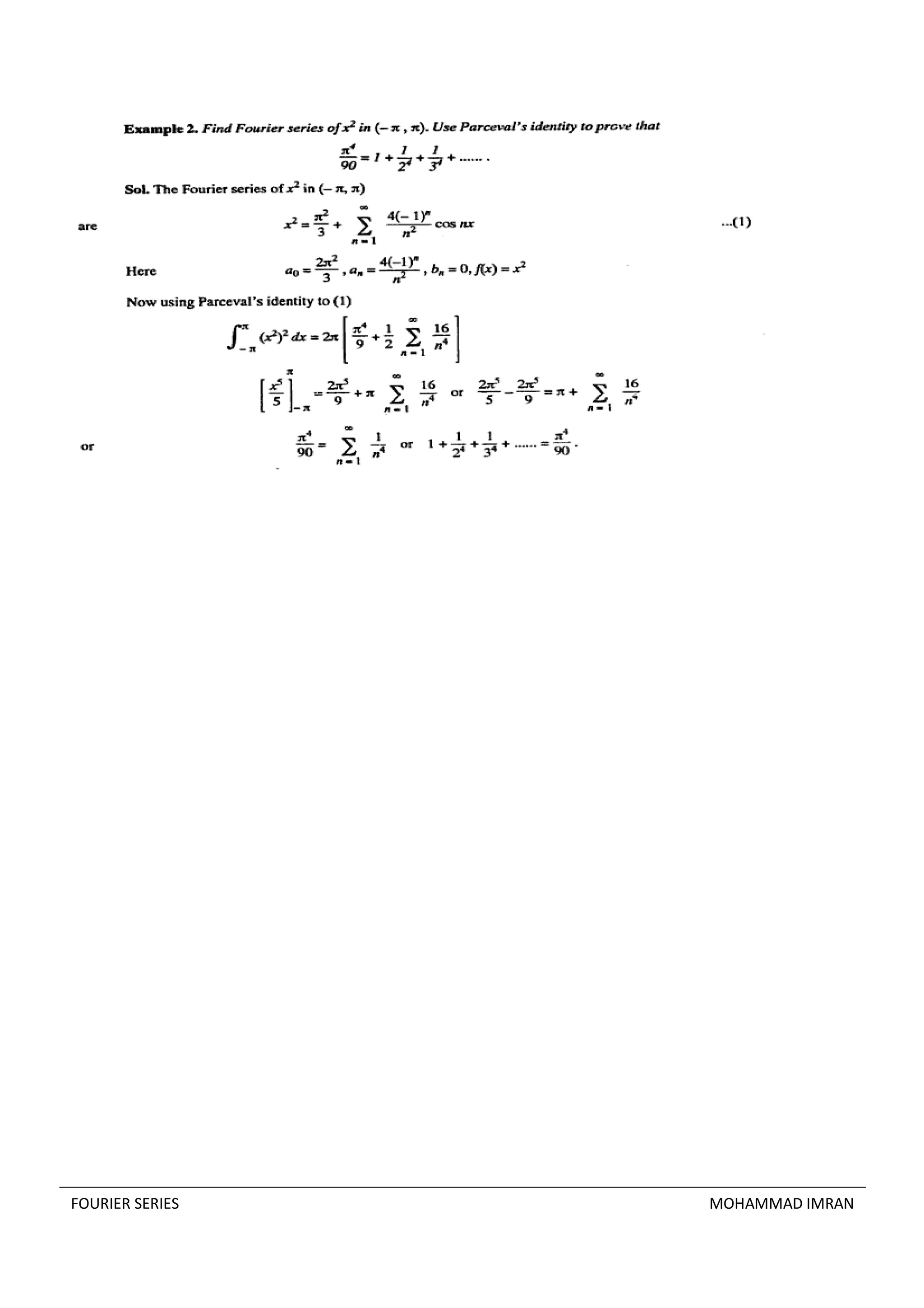 solved examples in fourier series. | PDF