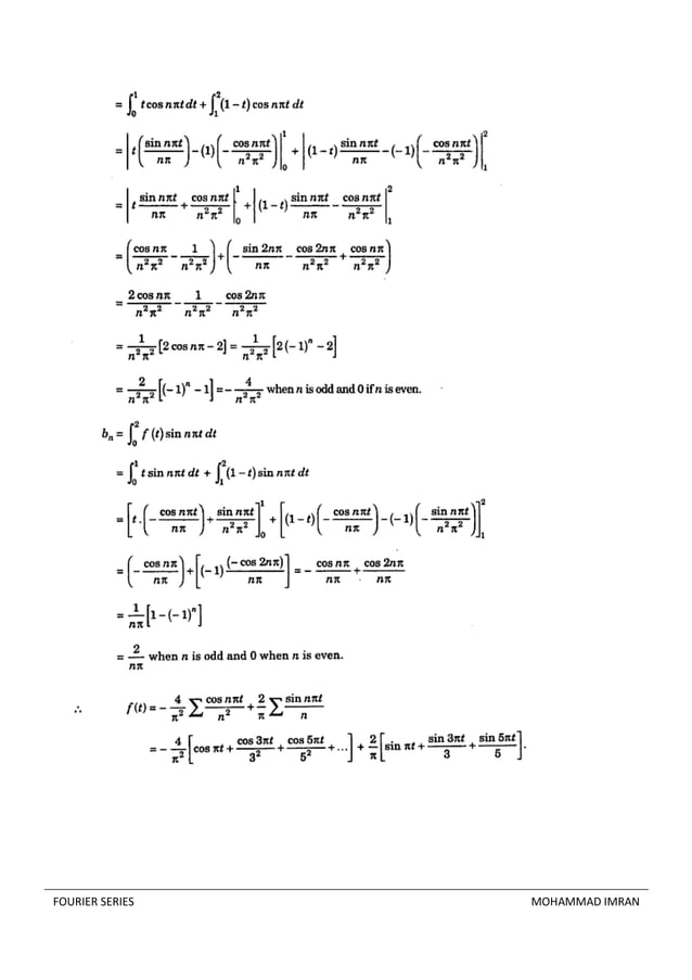 solved examples in fourier series. | PDF