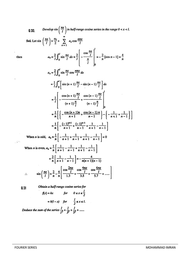 solved examples in fourier series. | PDF