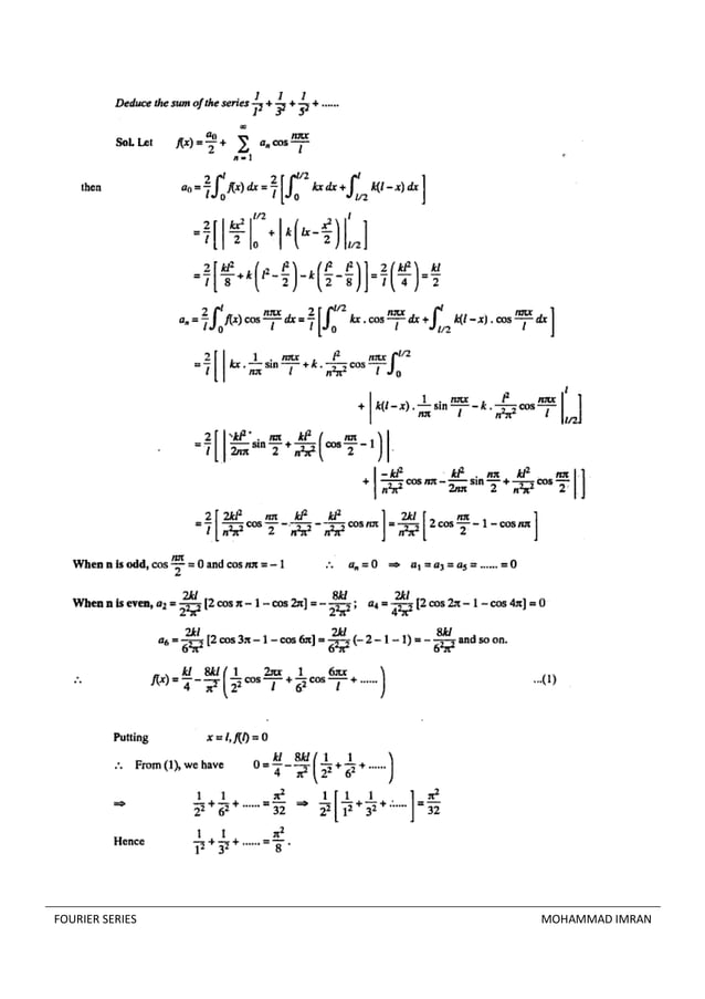 solved examples in fourier series. | PDF