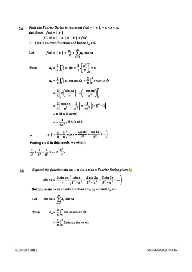 solved examples in fourier series.