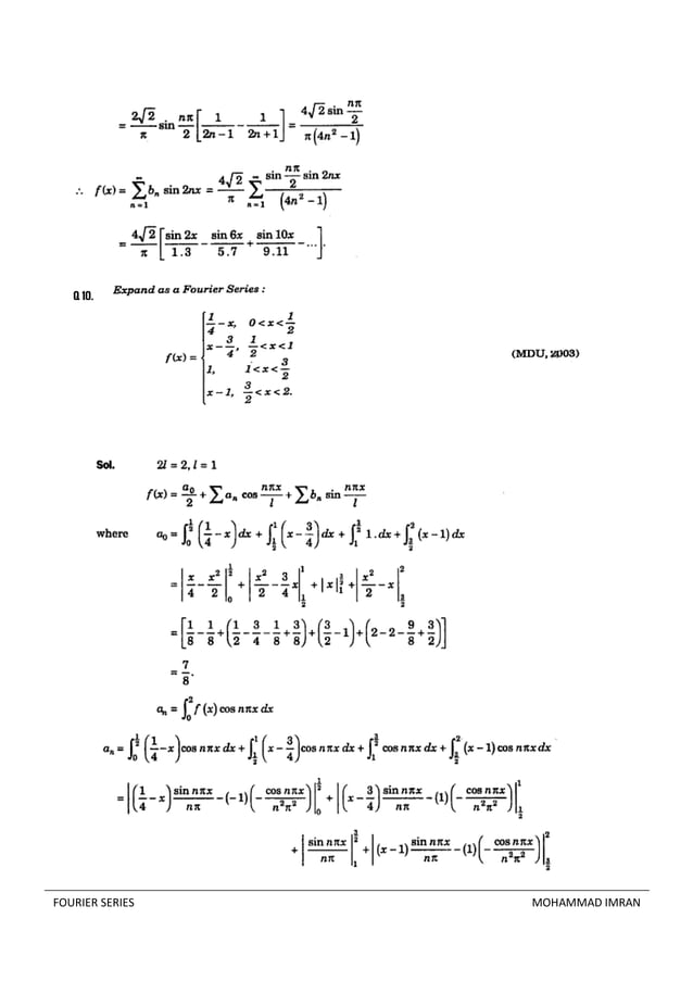 Solved numerical problems of fourier series | PDF | Technology & Computing