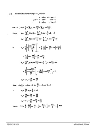 Find Fourier Coefficients