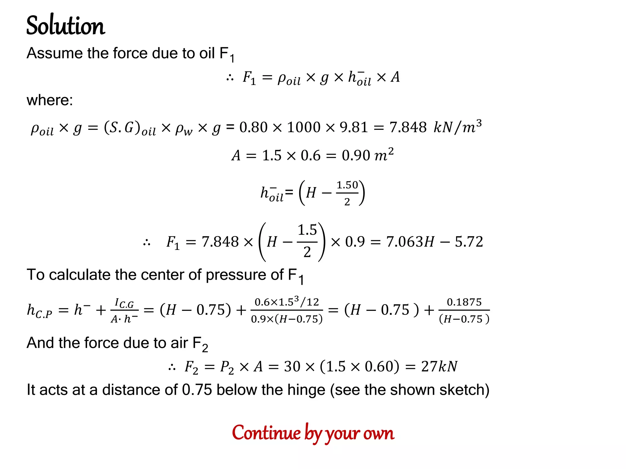 solved problems in hydrostatic | PPTX
