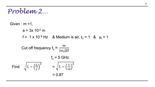 Solved problems in waveguides | PDF