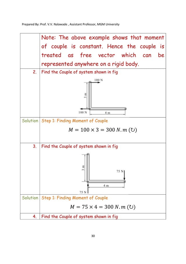 Unit 1. force system, solved problems on force system.pdf