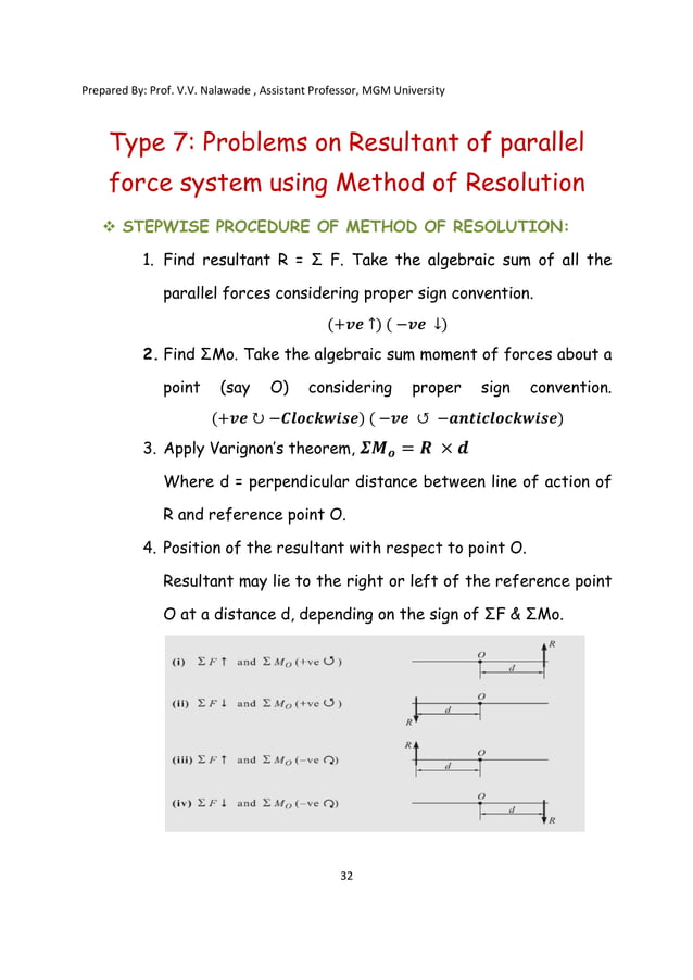 Unit 1. force system, solved problems on force system.pdf
